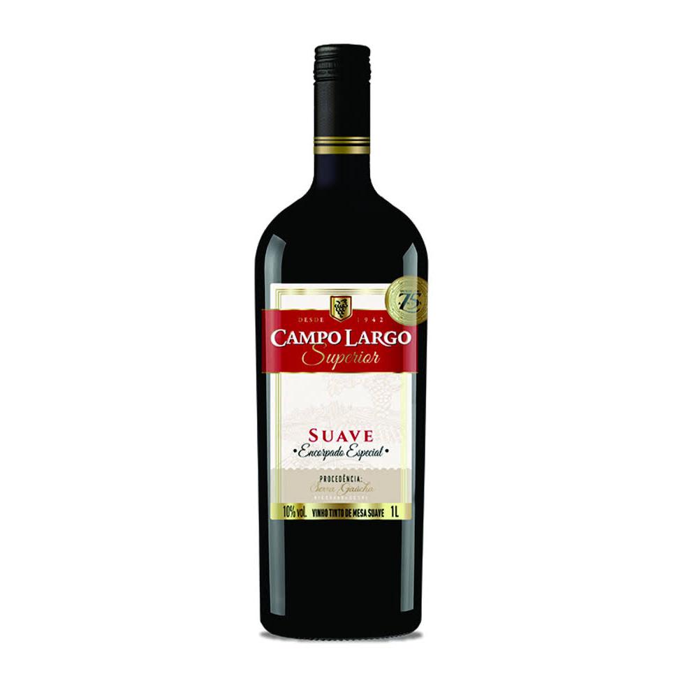 Vinho Nacional 1L Campo Largo Tinto Suave - Supermercado Mundial